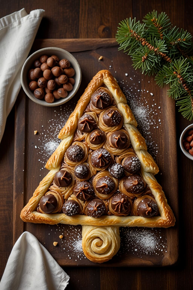 Sapin de Noël Feuilleté au Nutella | Recette Festive